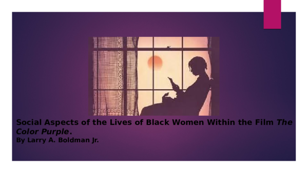 (PPT) Social Aspects of the Lives of Black Women Within the Film The ...