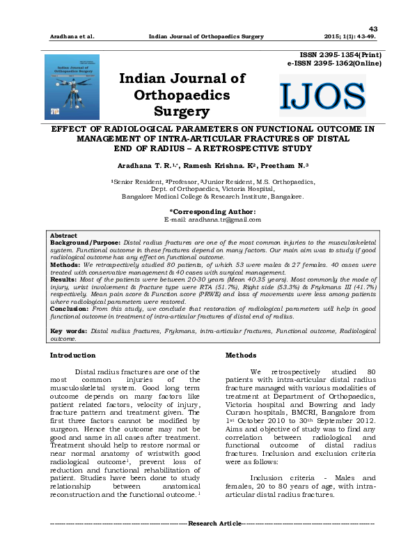 Pdf Correlation Between Functional Outcome And Radiological