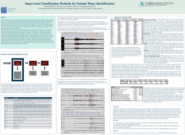 Pdf Supervised Classification Methods For Seismic Phase Identification