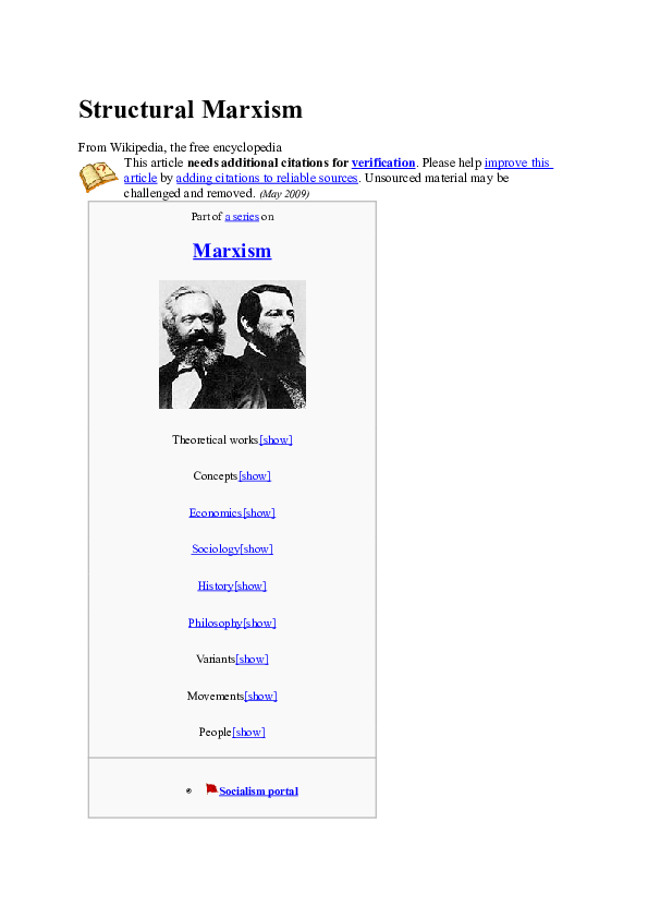 (DOC) Structural Marxism Marxism