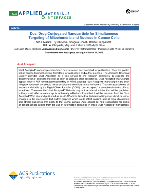 (PDF) Dual Drug Conjugated Nanoparticle for Simultaneous Targeting of ...