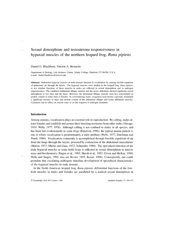 (PDF) Sexual dimorphism and testosterone responsiveness in hypaxial ...