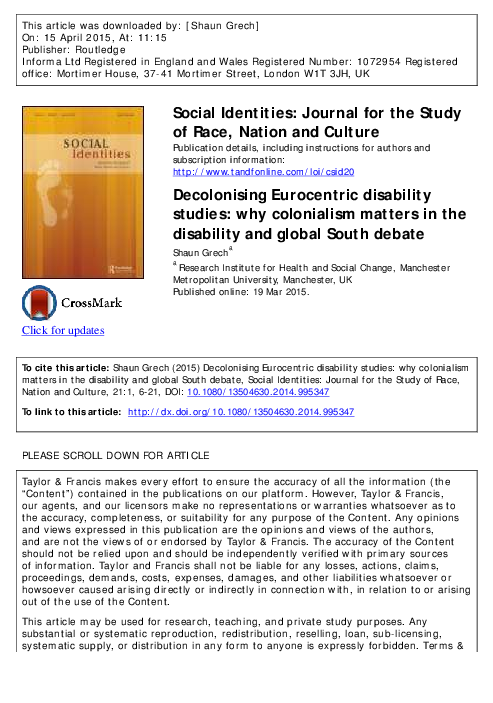 (DOC) Three paradigms of disability | G. Thomas Couser - Academia.edu
