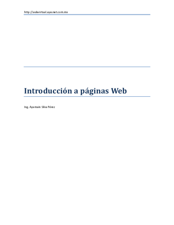 (PDF) Introducción a las paginas Web