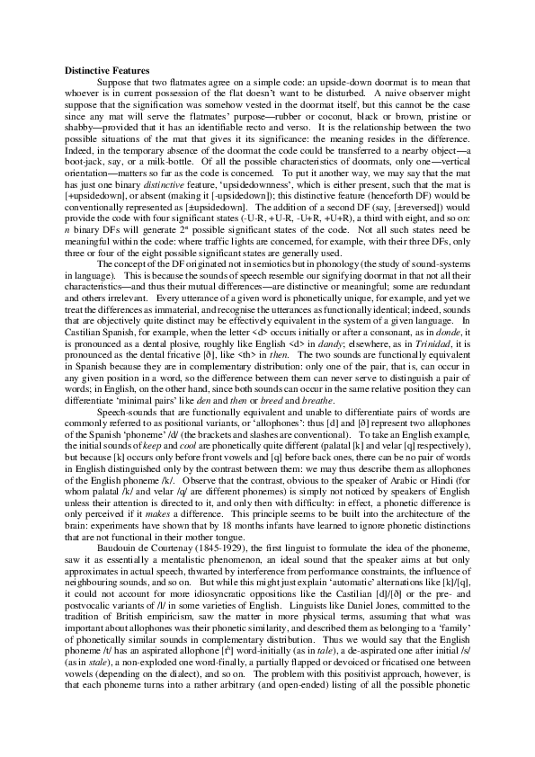(PDF) Distinctive features