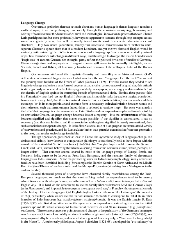 (PDF) Language change