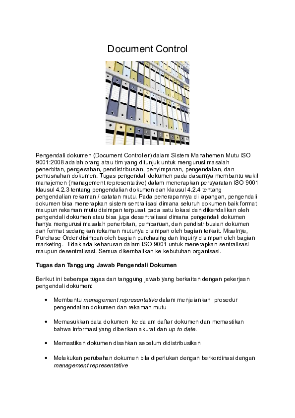 (DOC) Document Control