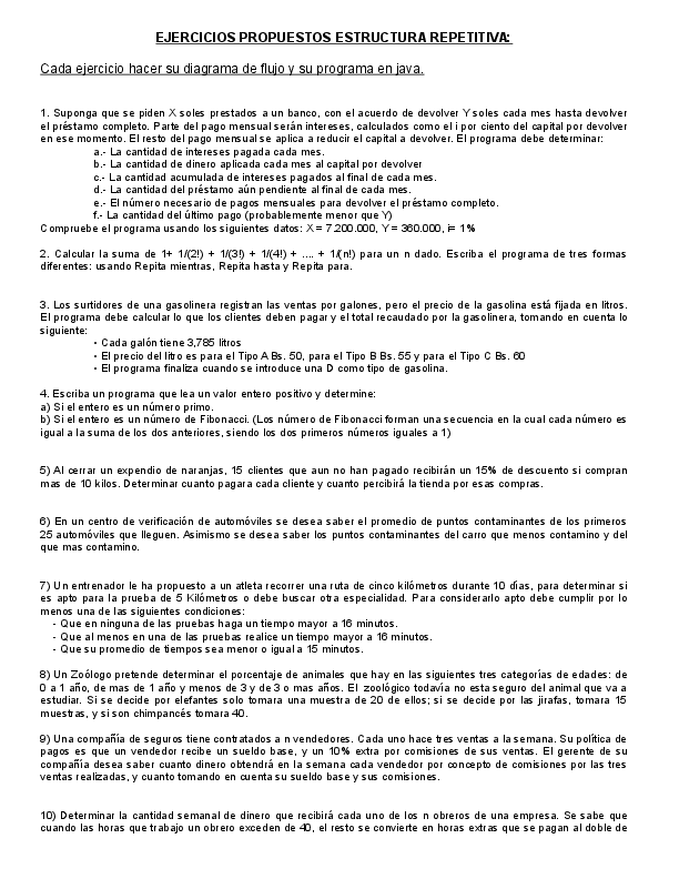 (DOC) EJERCICIOS PROPUESTOS ESTRUCTURA REPETITIVA