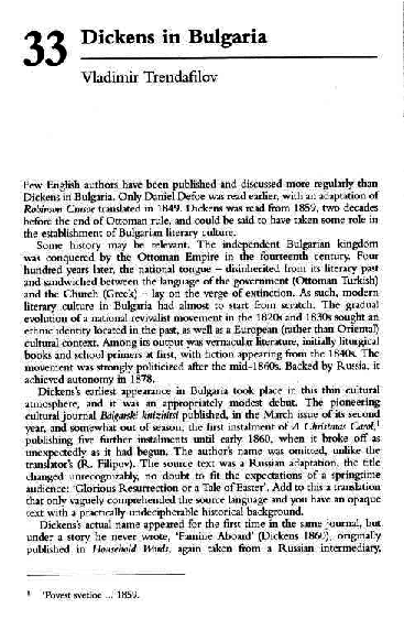(PDF) Dickens in Bulgaria (The Reception of Charles Dickens in Europe ...
