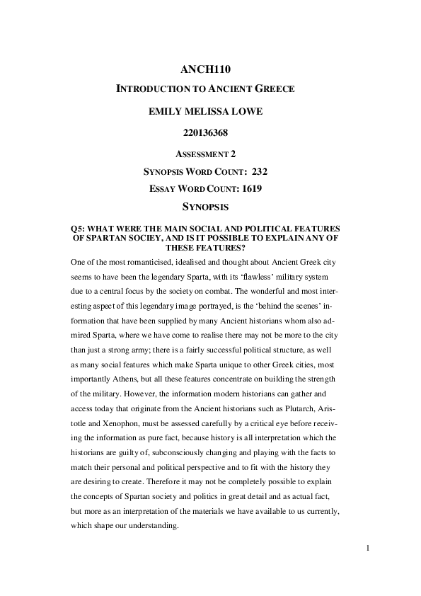 (PDF) Spartan Society and Politics