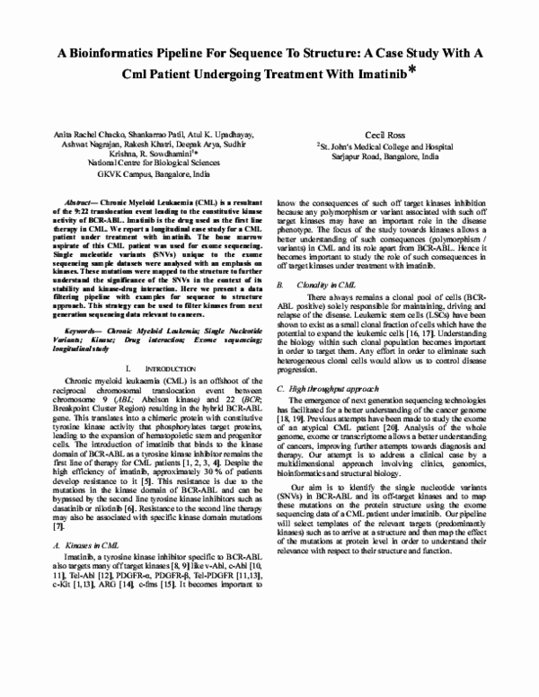 A Bioinformatics Pipeline For Sequence To Structure: A Case Study With A Cml Patient Undergoing ...