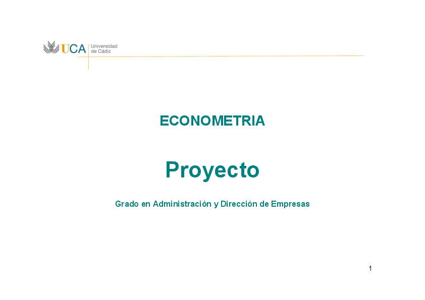 (PDF) ECONOMETRIA Proyecto Grado en Administración y Dirección de Empresas