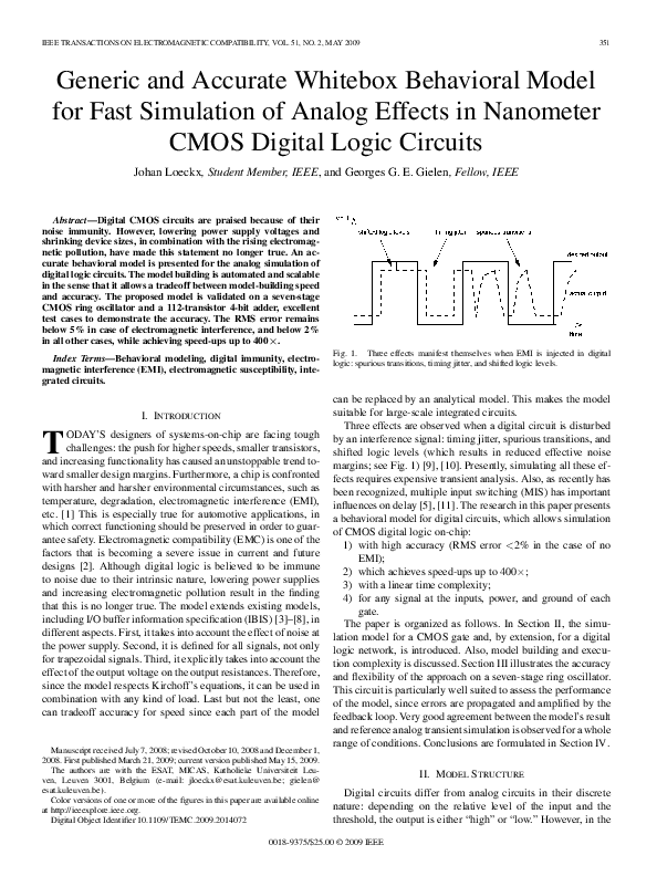 (PDF) Generic and Accurate Whitebox Behavioral Model for Fast Simulation of Analog Effects in ...