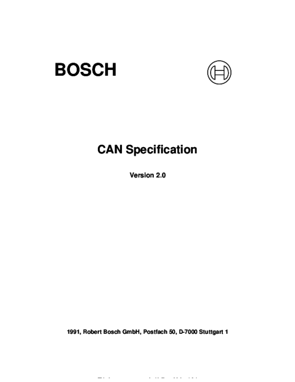 (PDF) CAN protocol