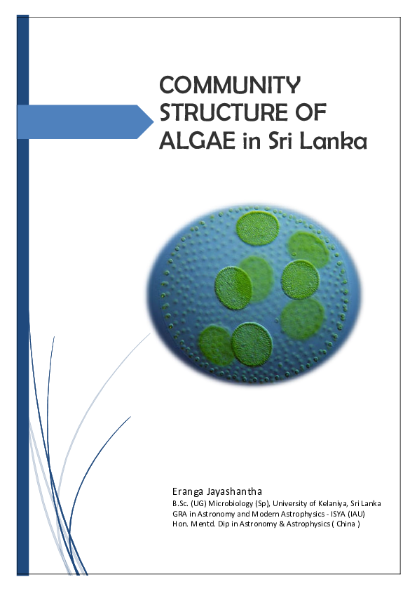 (PDF) COMMUNITY STRUCTURE OF ALGAE in Sri Lanka