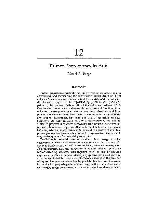(PDF) Primer pheromones in ants