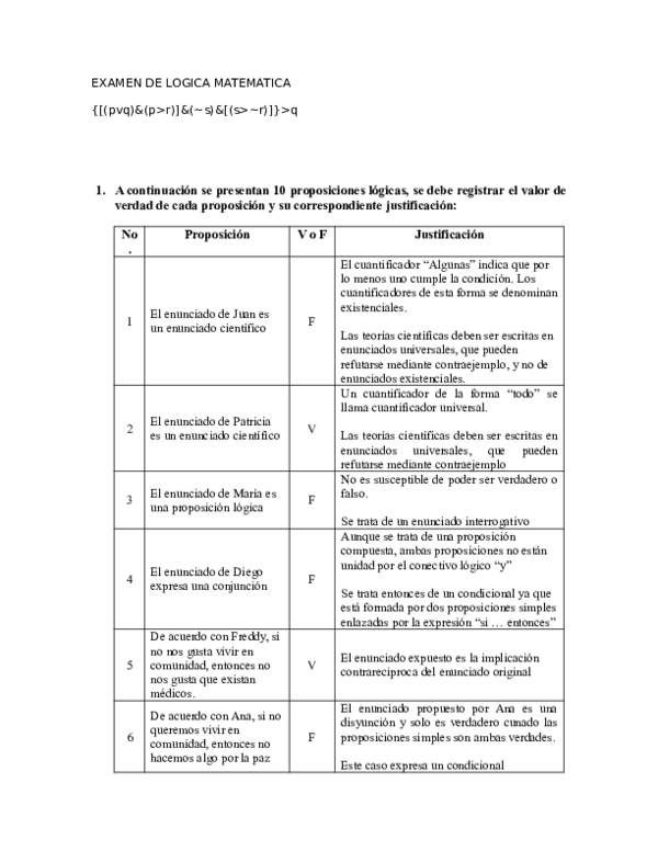 (DOC) Examen de logica matematica