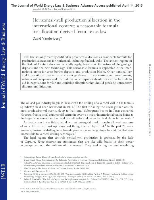 (PDF) Horizontal-well production allocation in the international ...