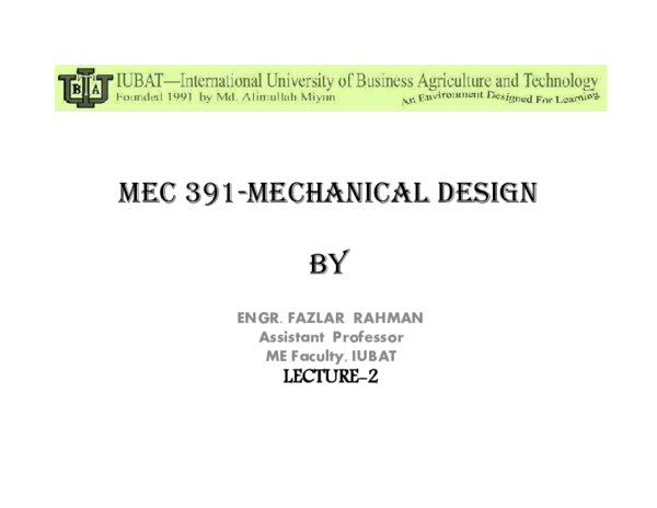 (PDF) Machine Design lecture-2