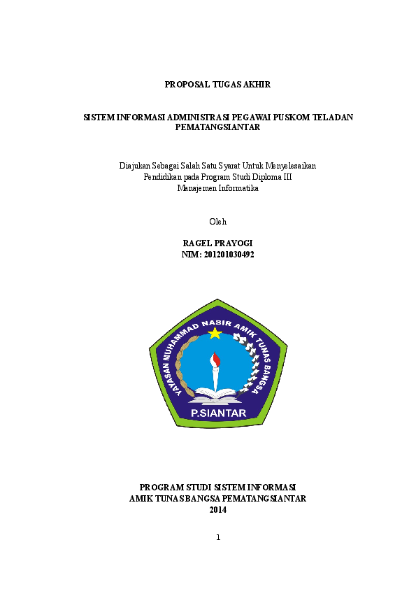 (DOC) Proposal Tugas Akhir BAB I dan BAB II