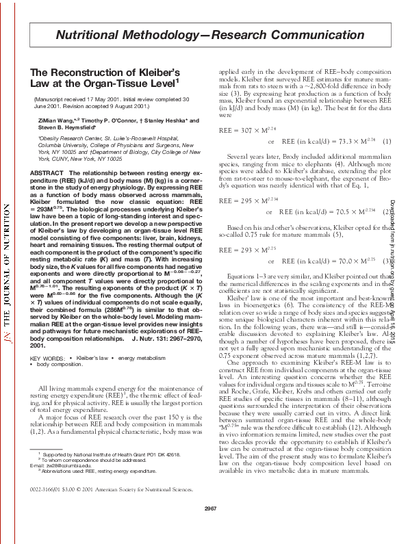 (PDF) Nutritional Methodology—Research Communication | Zimian Wang ...