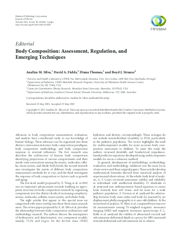 (PDF) Body Composition: Assessment, Regulation, and Emerging Techniques