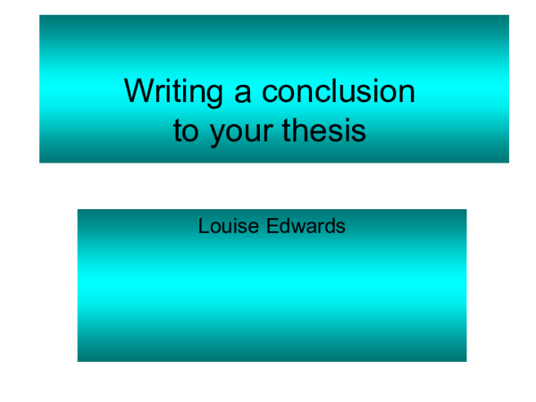 (PPT) Slightly updated version of the 'How to write a conclusion..' ppt