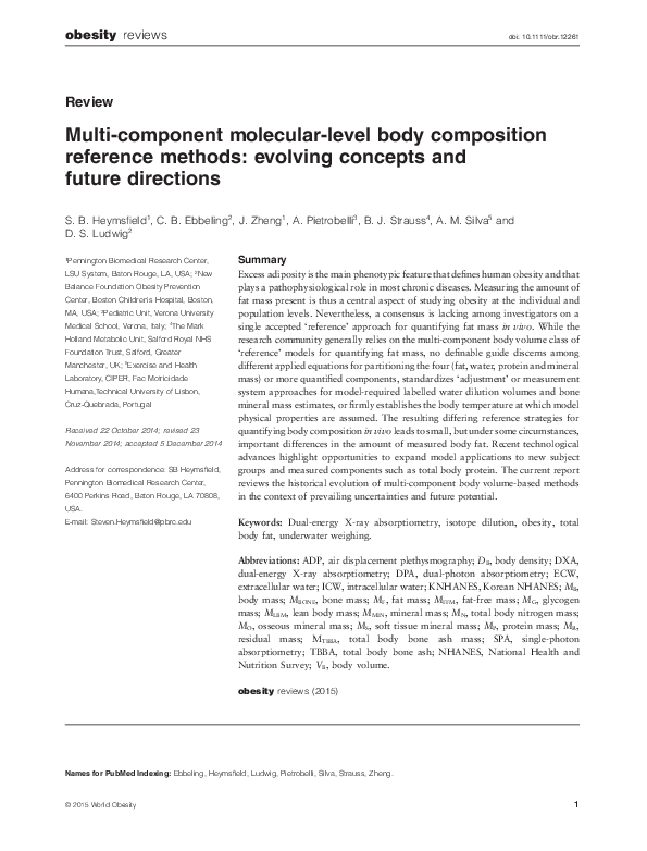 (PDF) Multi-component molecular-level body composition reference ...