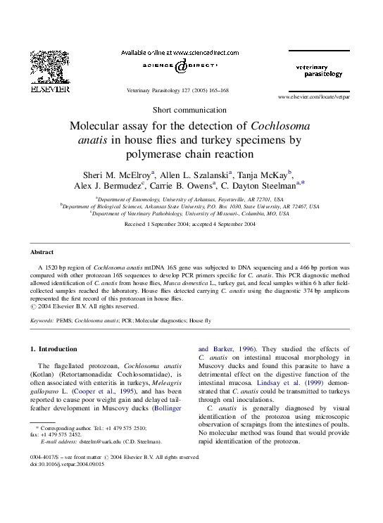 (PDF) Short communication Molecular assay for the detection of ...