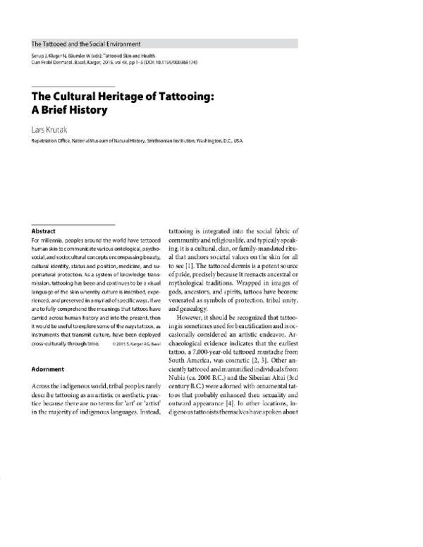 (PDF) (2015) "The Cultural Heritage of Tattooing: A Brief History ...