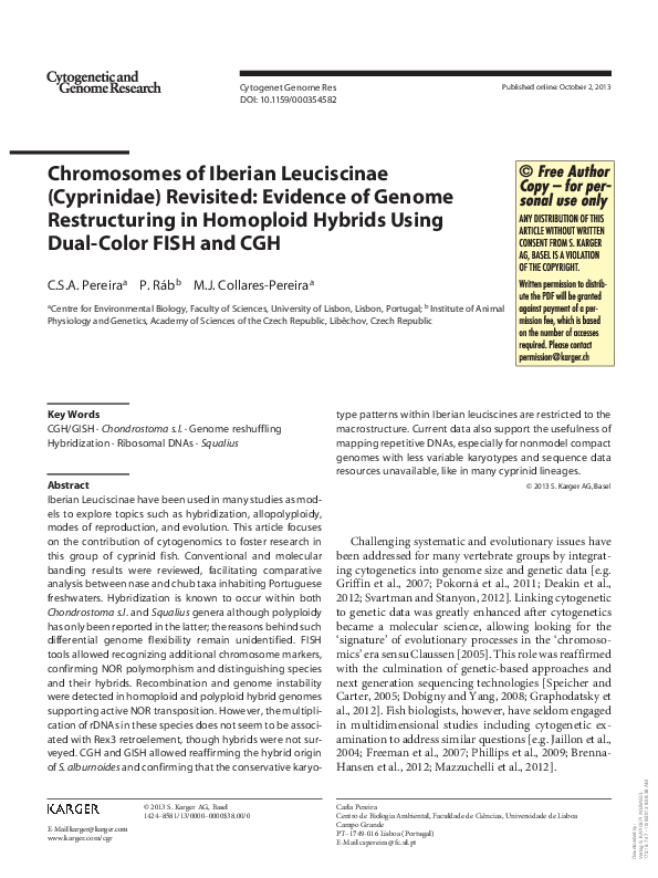 (PDF) Chromosomes of Iberian Leuciscinae (Cyprinidae) Revisited ...