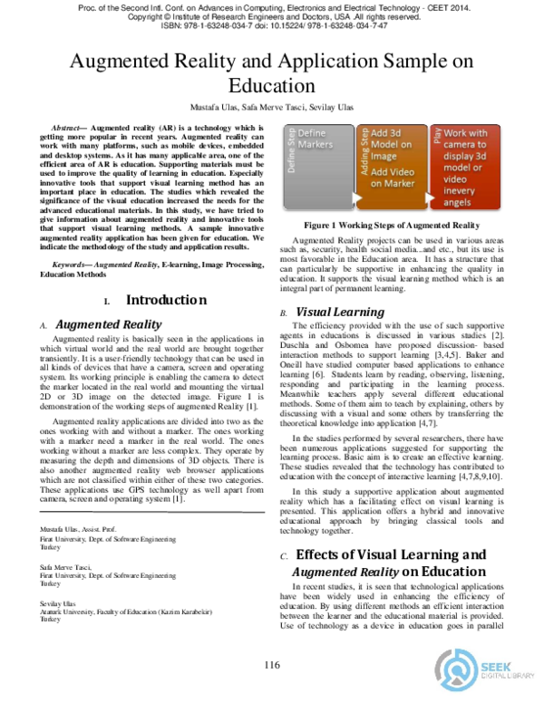 (PDF) Augmented Reality and Application Sample on Education