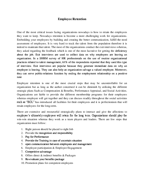 (PDF) Employee Retention