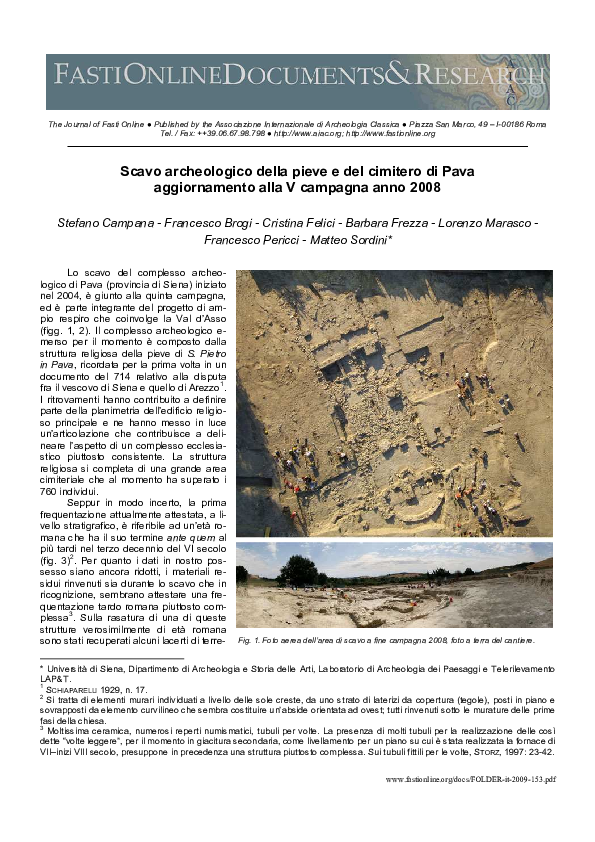 (PDF) Stefano Campana, Francesco Brogi, Cristina Felici, Barbara Frezza ...