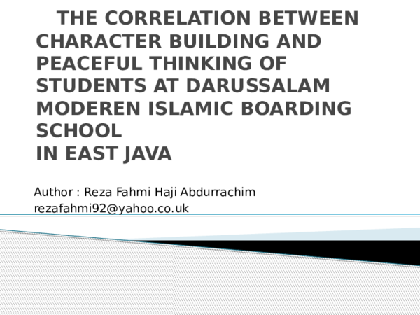 (PPT) Character Building In Islamic Boarding School