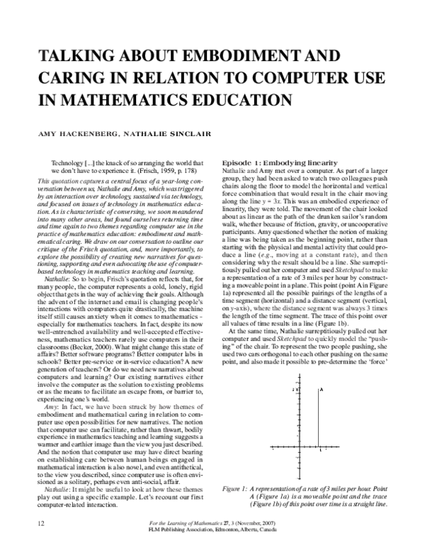 (PDF) TALKING ABOUT EMBODIMENT AND CARING IN RELATION TO COMPUTER USE ...