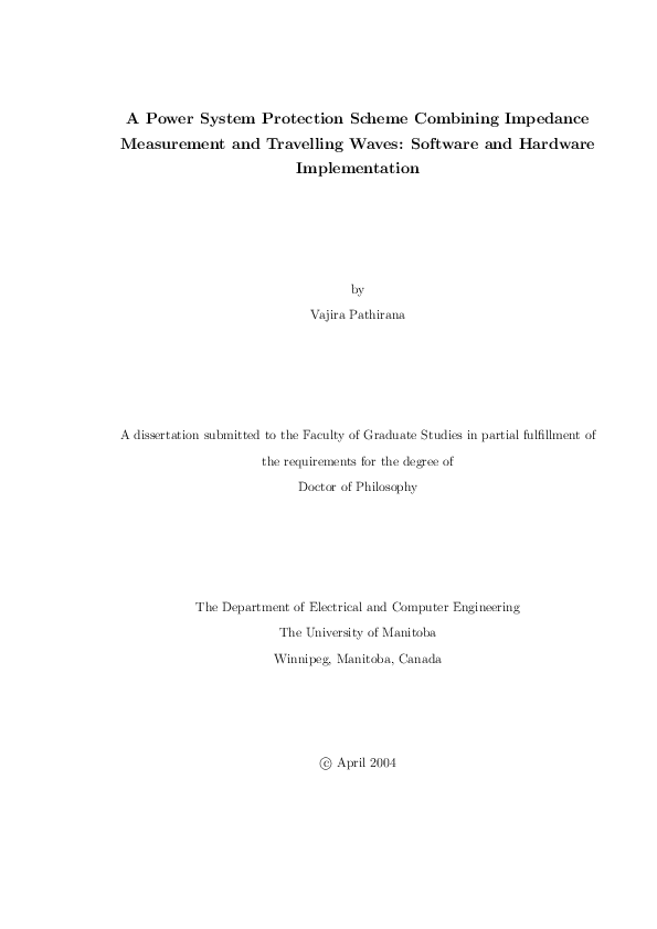 (PDF) A Power System Protection Scheme Combining Impedance Measurement and Travelling Waves ...