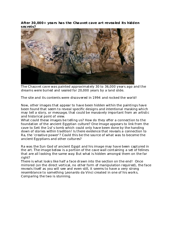 (DOC) Does the Chauvet cave art contain a hidden message?