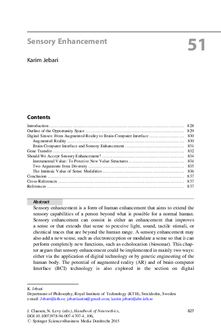 (PDF) Sensory Enhancement