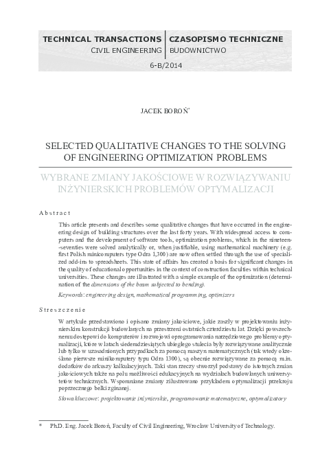 (PDF) SELECTED QUALITATIVE CHANGES TO THE SOLVING OF ENGINEERING ...