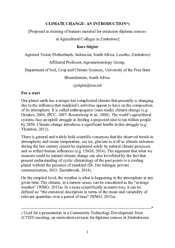 (DOC) Climate Change: An Introduction