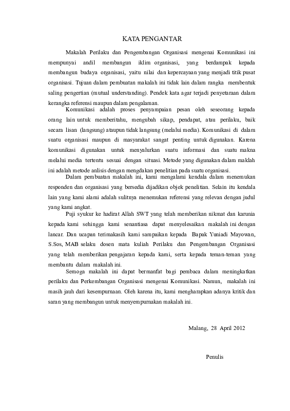 (DOC) Format KATA PENGANTAR