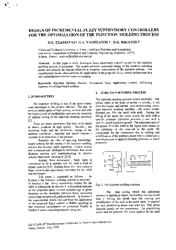 (PDF) Design of incremental fuzzy supervisory controllers for the optimization of the injection ...