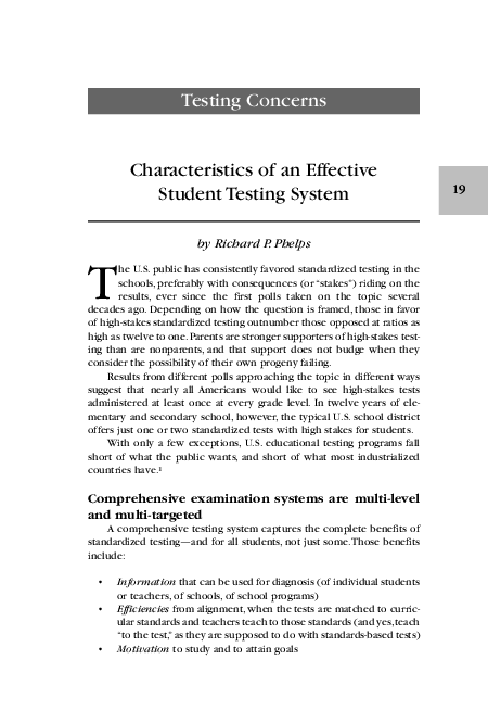 characteristics of standardized test