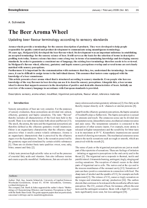 (PDF) The Beer Aroma Wheel