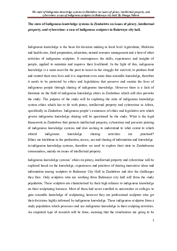 (PDF) The state of Indigenous knowledge systems in Zimbabwe on issues ...