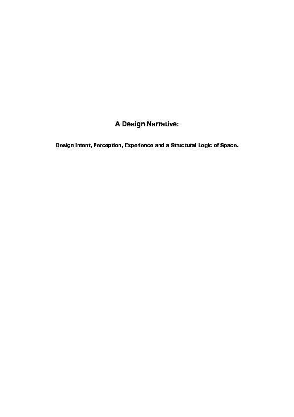 (PDF) A Design Narrative: Design Intent, Perception, Experience and a ...