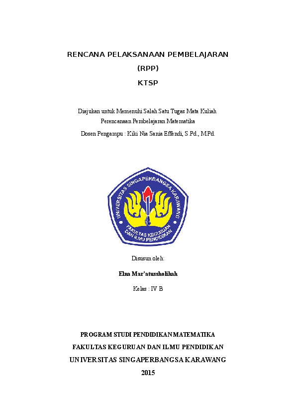 (DOC) RPP KTSP MATEMATIKA MATERI PELUANG