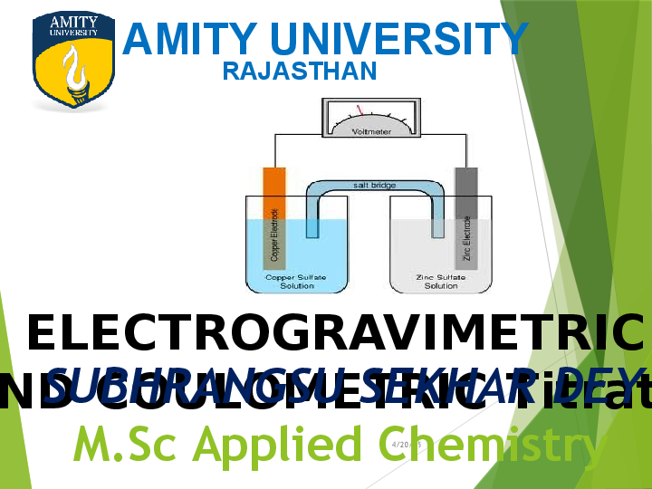 (PPT) Electrogravimetry and Coulometry