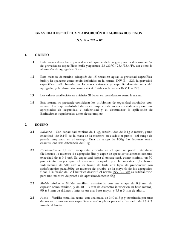 (PDF) Norma INV E-222-07 (PDF) Norma INV E-222-07